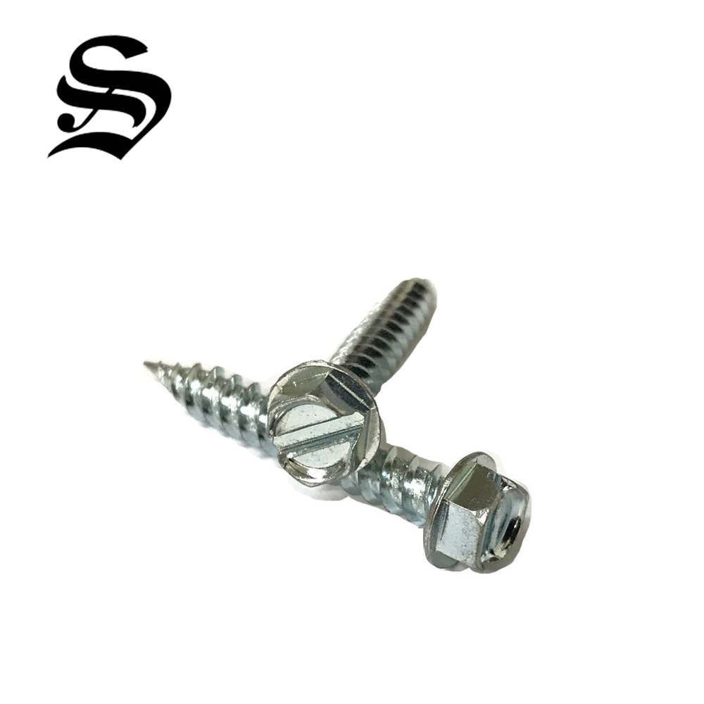 Hex Flange, Slotted Hex Washer Head Self Tapping Screws SJ-20012
