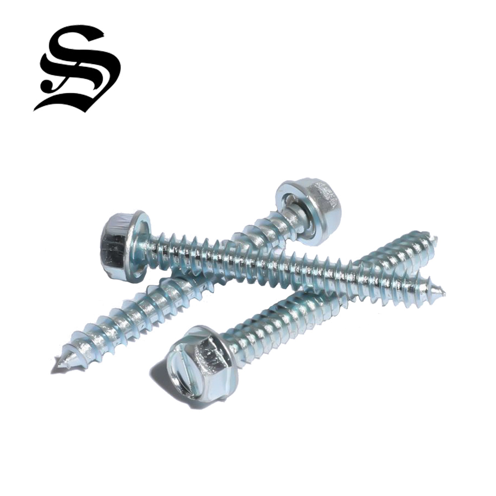 Hex Flange, Slotted Hex Washer Head Self Tapping Screws SJ-20012